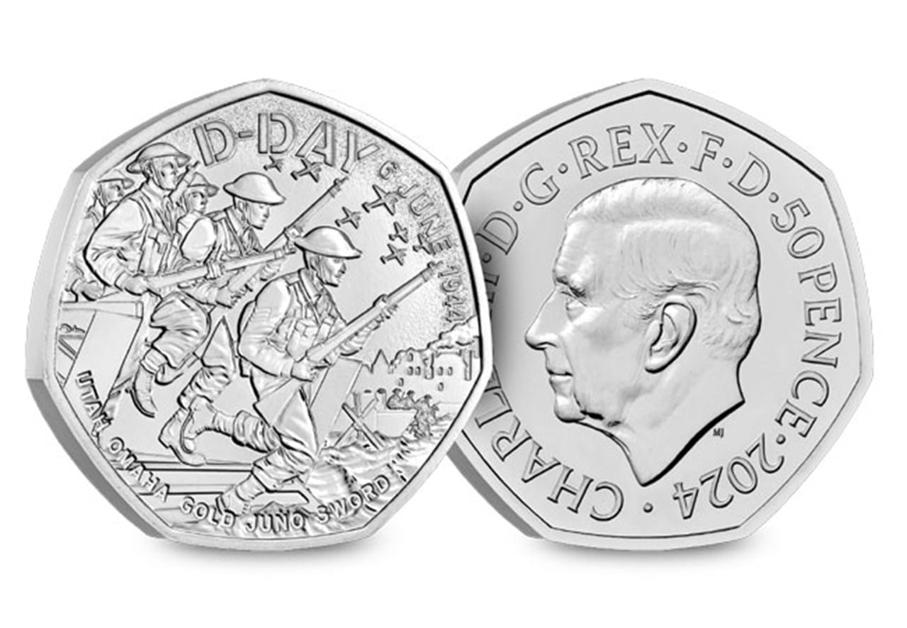 The Royal Mint's 2024 50p coin commemorating D-Day... — Hive