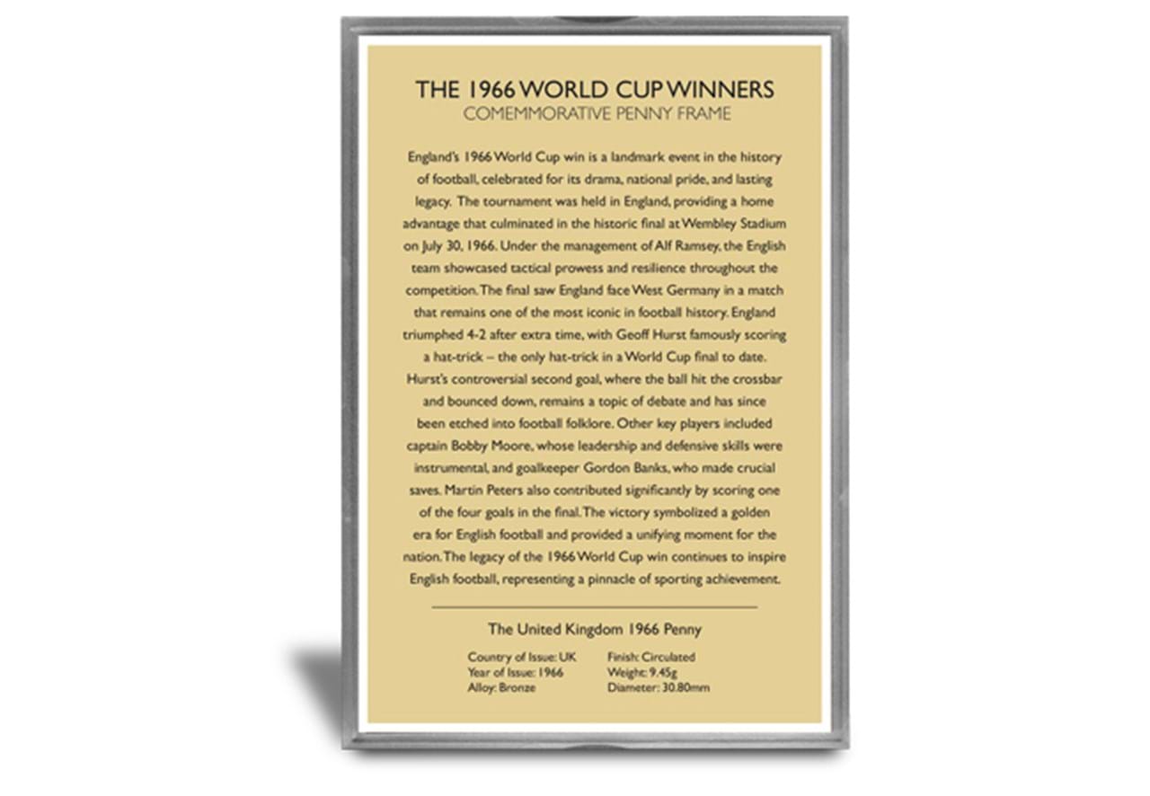 The UK 1966 Penny World Cup Collector's Frame