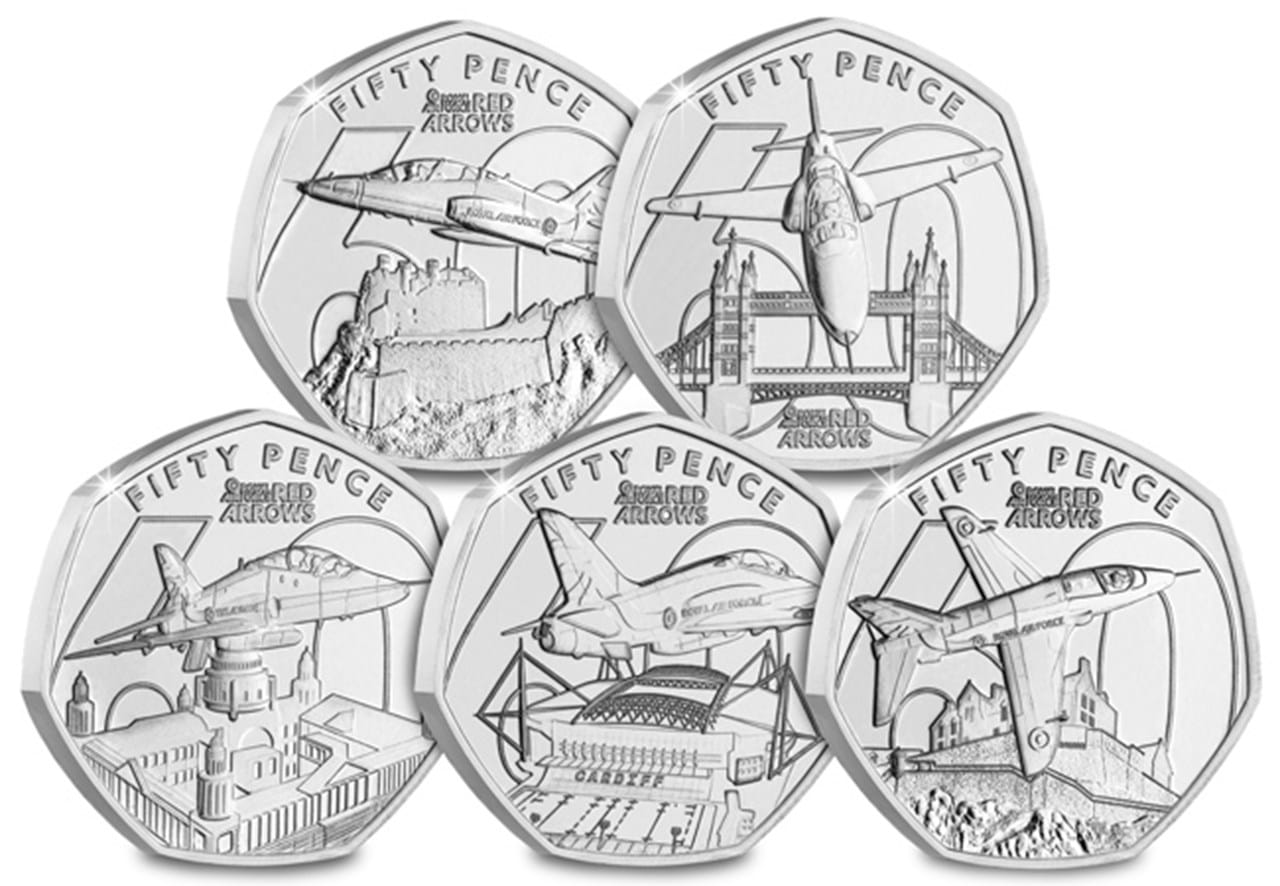 The Red Arrows Brilliant Uncirculated 50p Set